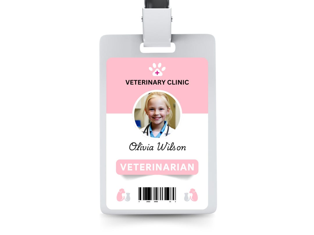 Kids Vet Name Tag | Veterinary Pretend Play Printable - Etsy