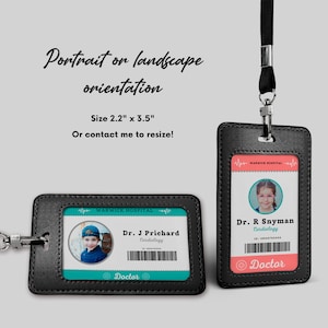 Kids Doctor ID Badge Printable Editable Hospital Staff ID Pretend Play ...
