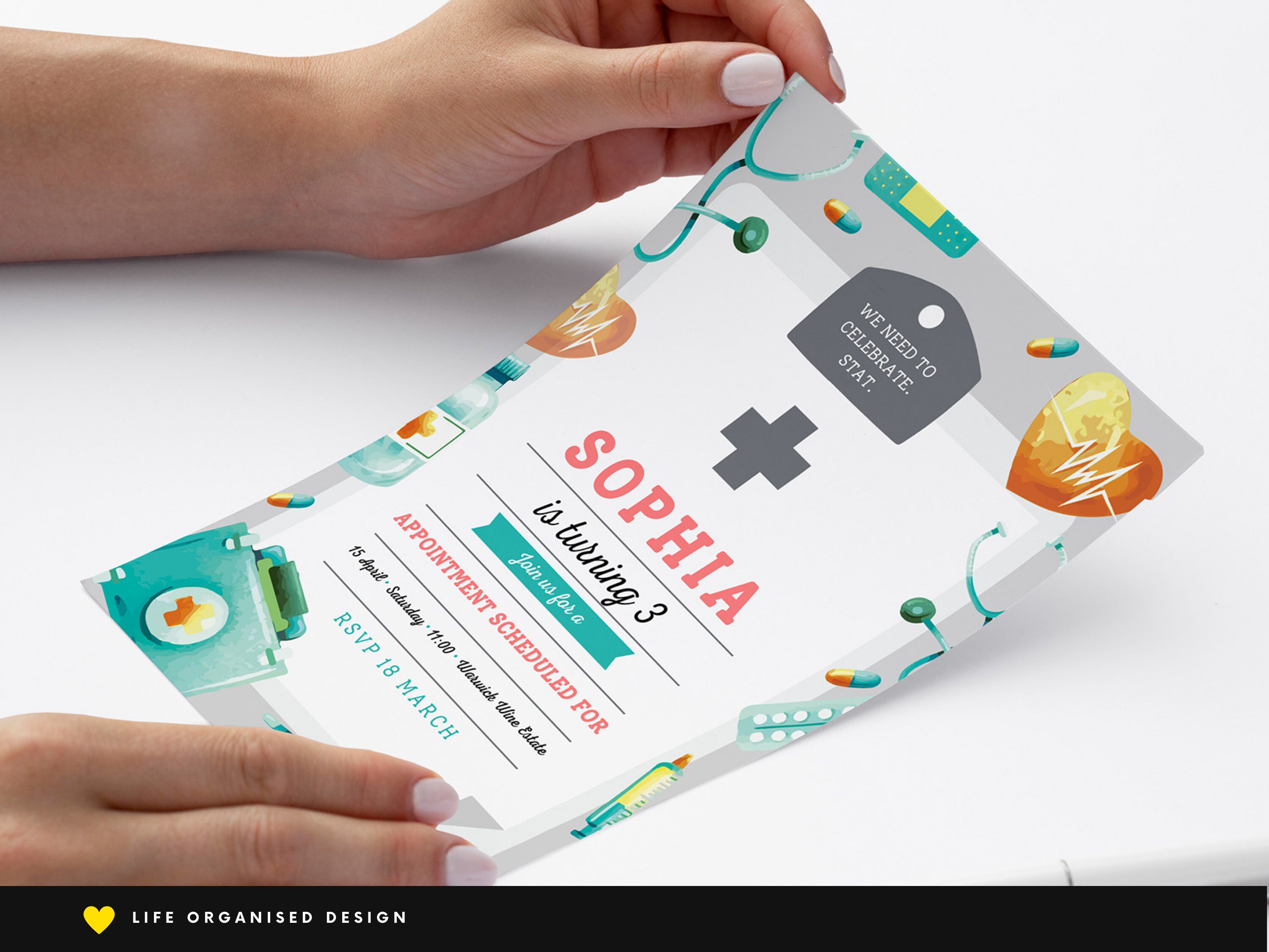 Kids Doctor Invitation Editable Medical Party Invite - Etsy