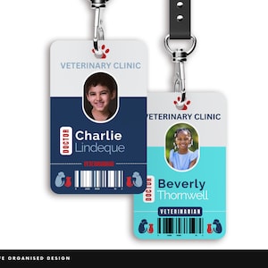 Vet Badge Kids Doctor ID Badge Editable - Etsy