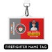 Kids Firefighter Name Badge Pretend Play Fire Department Tag Fireman ID ...