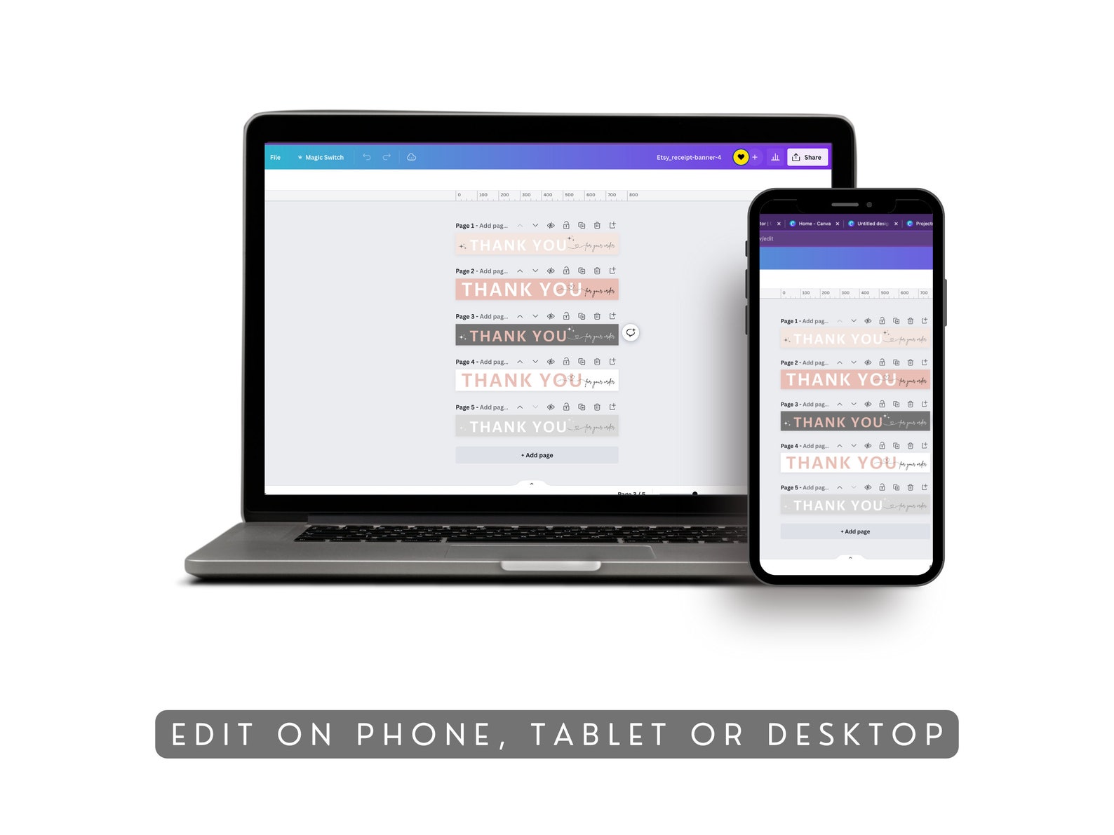 Editable Order Receipt Banner for Etsy Shop - Etsy