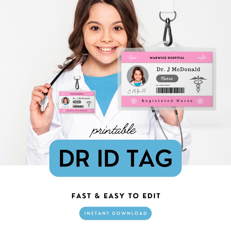 Buy Kids ID Name Badge Doctor Pretend Play ID Nurse Badge Online in ...