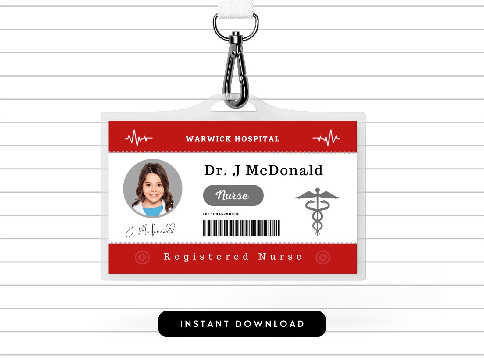 Doctor ID Badge Template for Kids - Etsy