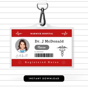 Doctor ID Badge Template for Kids - Etsy