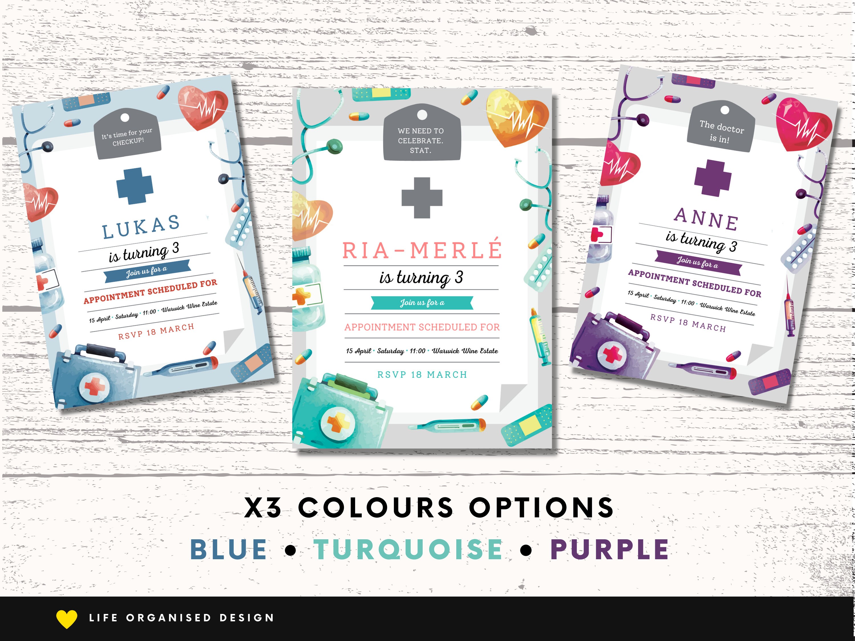 Kids Doctor Invitation Editable Medical Party Invite - Etsy