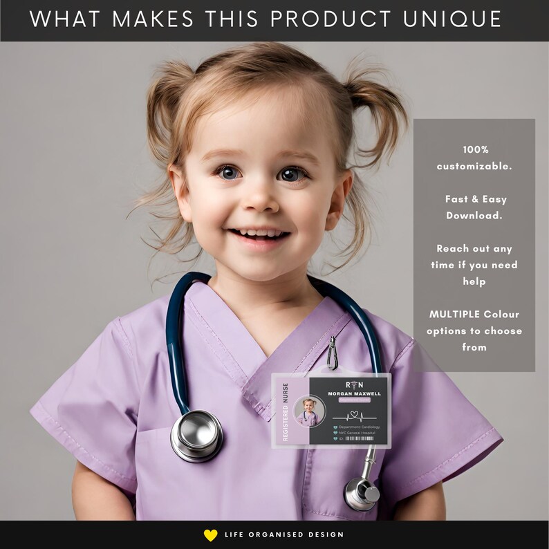 Kids Doctor Badge Pretend Play Nurse Name Badge Vet ID Card - Etsy