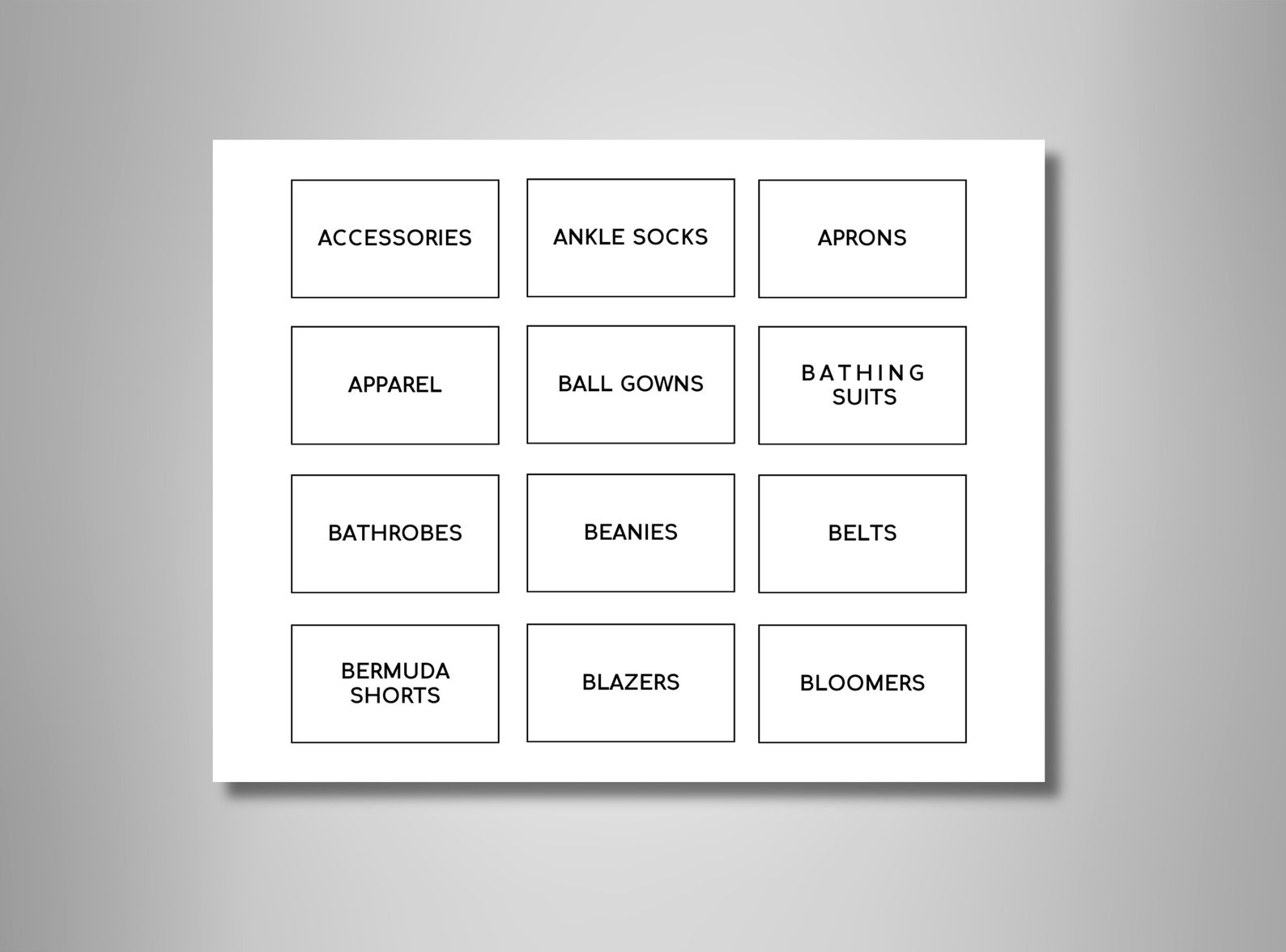 Clothes Drawer Labels Printable for Wardrobe Organization - Etsy