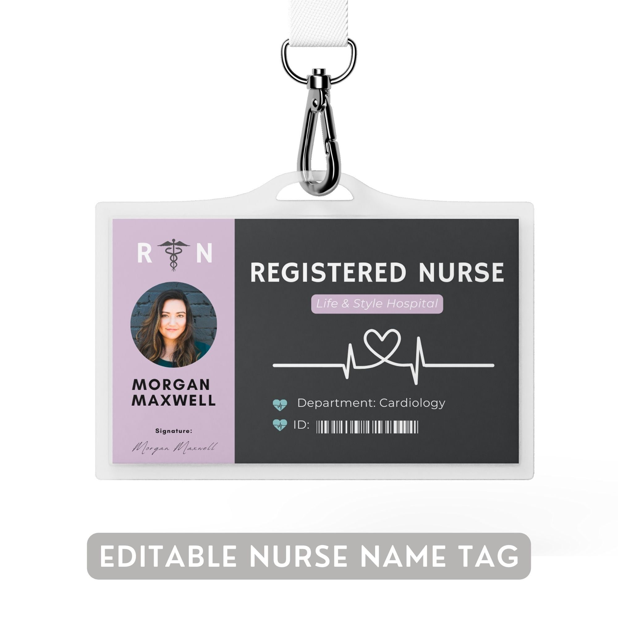 Nurse Name Badge Editable Medical ID Card - Etsy