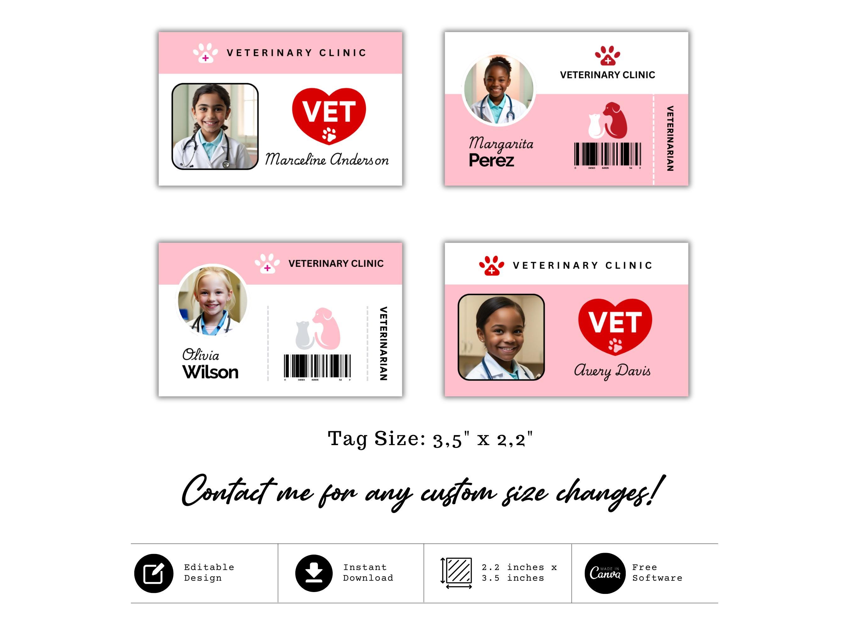 Kids Vet Name Tag | Veterinary Pretend Play Printable - Etsy