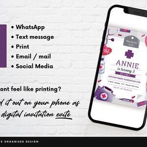 Kids Doctor Invitation Editable Medical Party Invite - Etsy