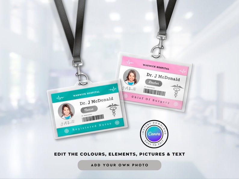Doctor ID Badge Template for Kids - Etsy