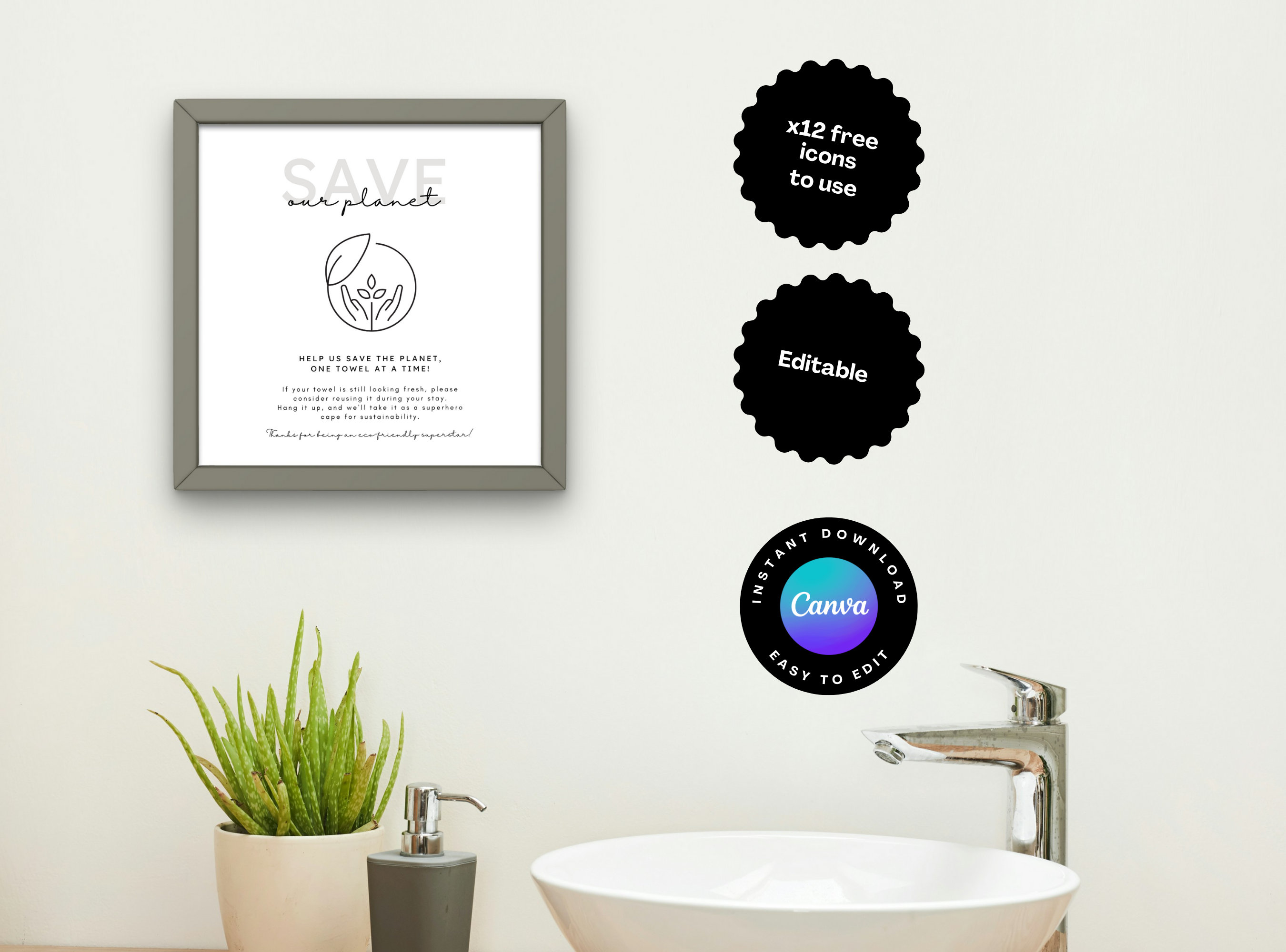 Towel Reuse Sign Printable - Etsy