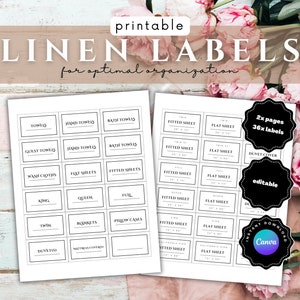 Printable Linen Closet Labels - Signs for Sheet and Linen Organization ...