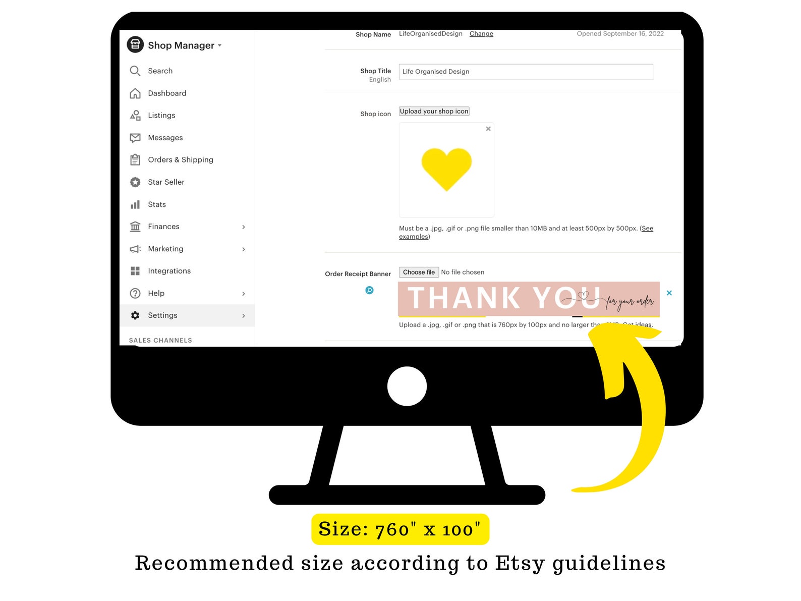 Editable Order Receipt Banner for Etsy Shop - Etsy