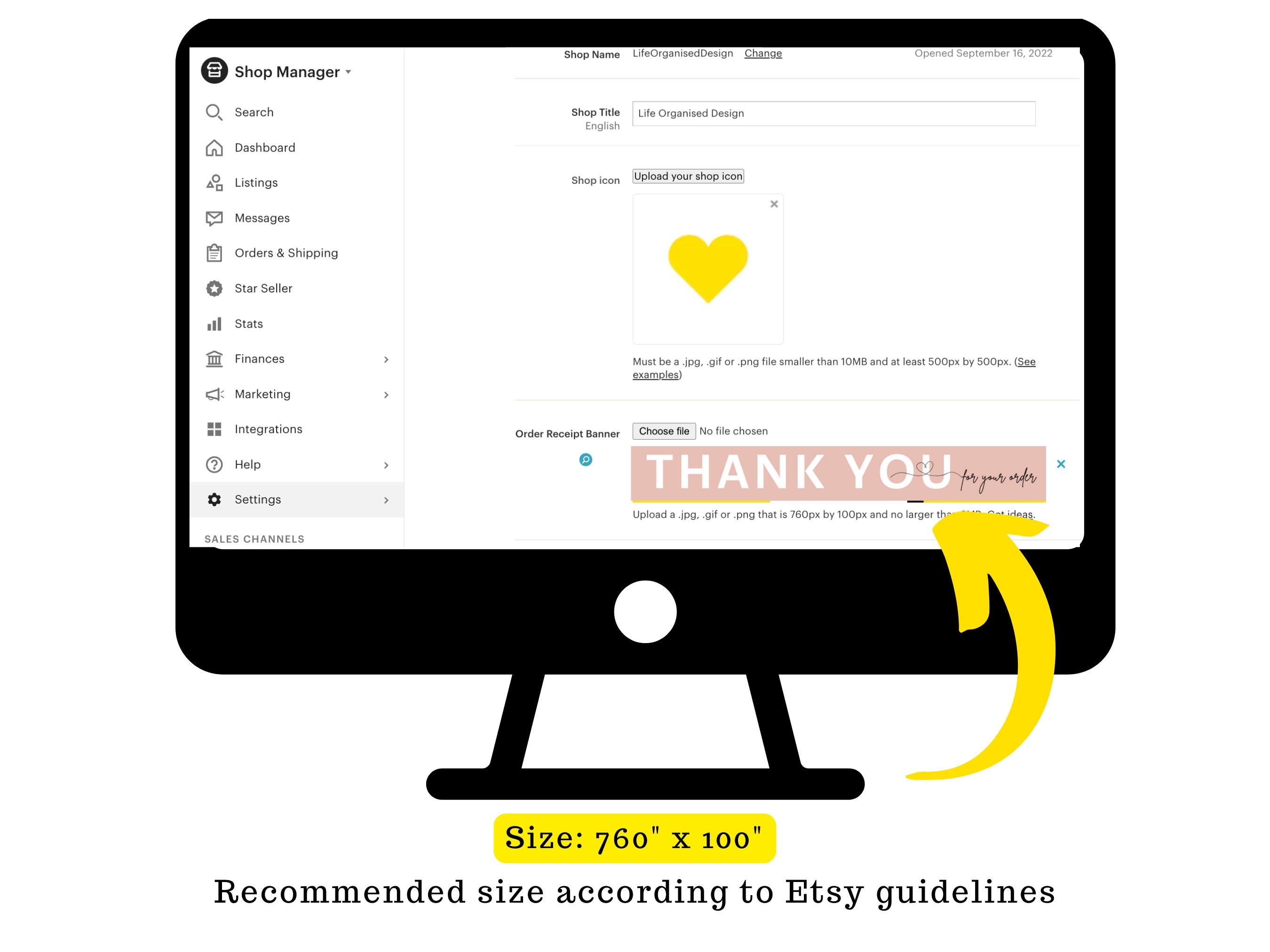 Editable Order Receipt Banner for Etsy Shop - Etsy