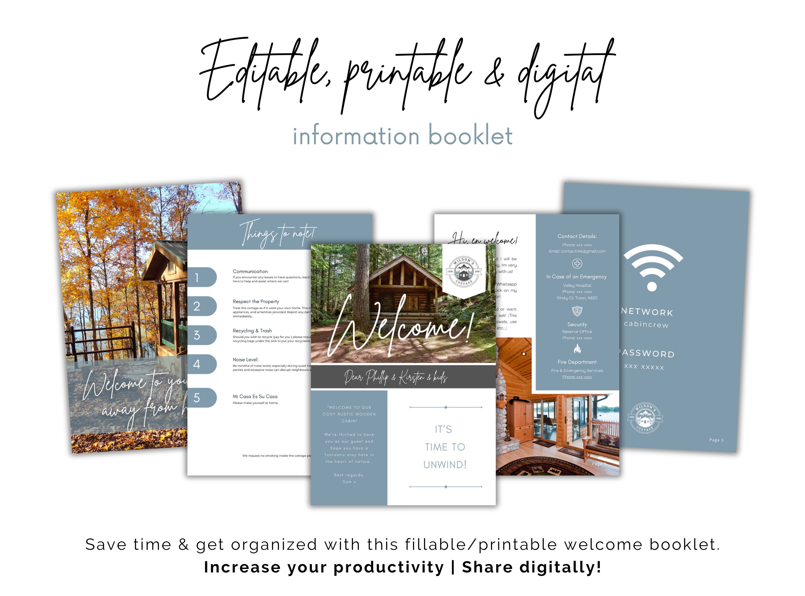 Customizable Airbnb Welcome Booklet – Editable Host Template - Etsy