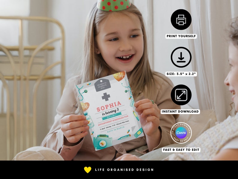 Kids Doctor Invitation | Editable Medical Party Invite - Etsy