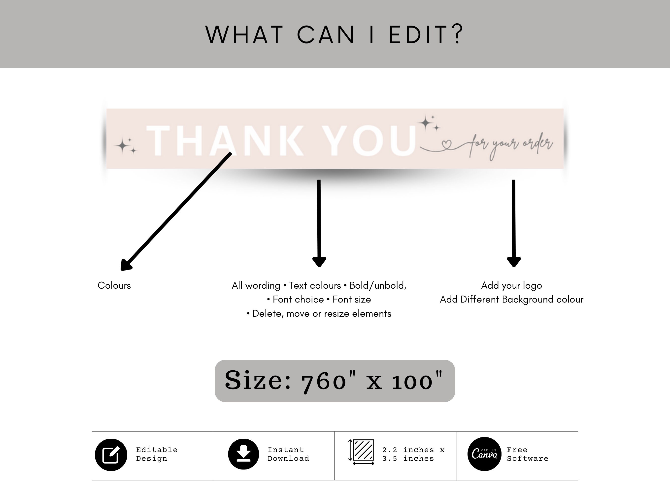 Editable Order Receipt Banner for Etsy Shop - Etsy
