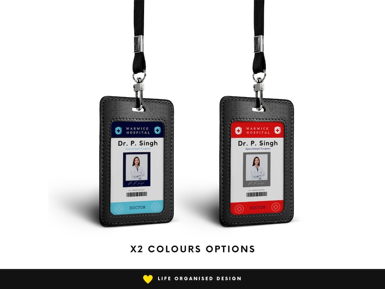 Doctor ID Badge Editable Hospital Staff ID Medical Identity Template ...