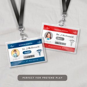Doctor ID Badge Template for Kids - Etsy