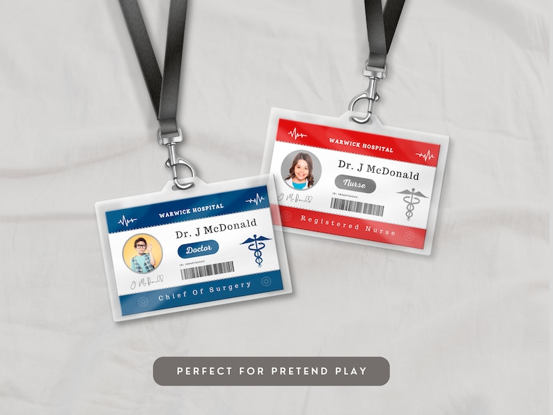 Doctor ID Badge Template for Kids - Etsy