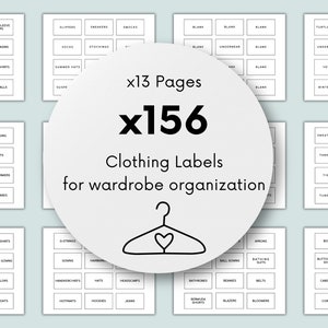 Clothes Drawer Labels Printable for Wardrobe Organization - Etsy