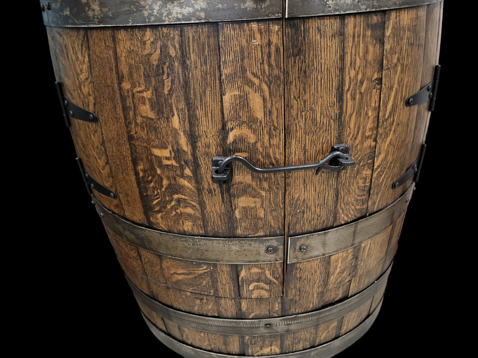 Whiskey Barrel Cabinet Bar Half Barrel With Doors-repurposed Wood - Etsy