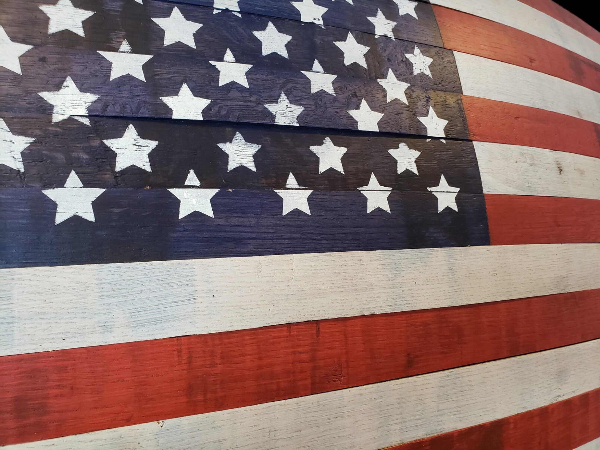 Wood American Flag-whiskey Barrel Staves-wood Wall Art-3d Wall Art ...