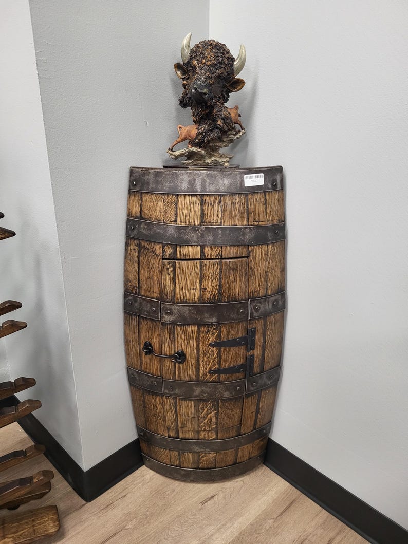 Corner Barrel Cabinet-quarter Barrel-whiskey Barrel-bar Storage - Etsy