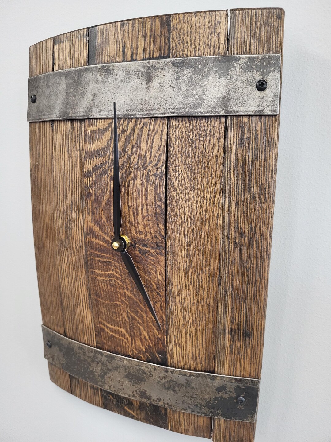 Whiskey Barrel Stave Clock-wooden Wall Clock-repurposed Wood ...