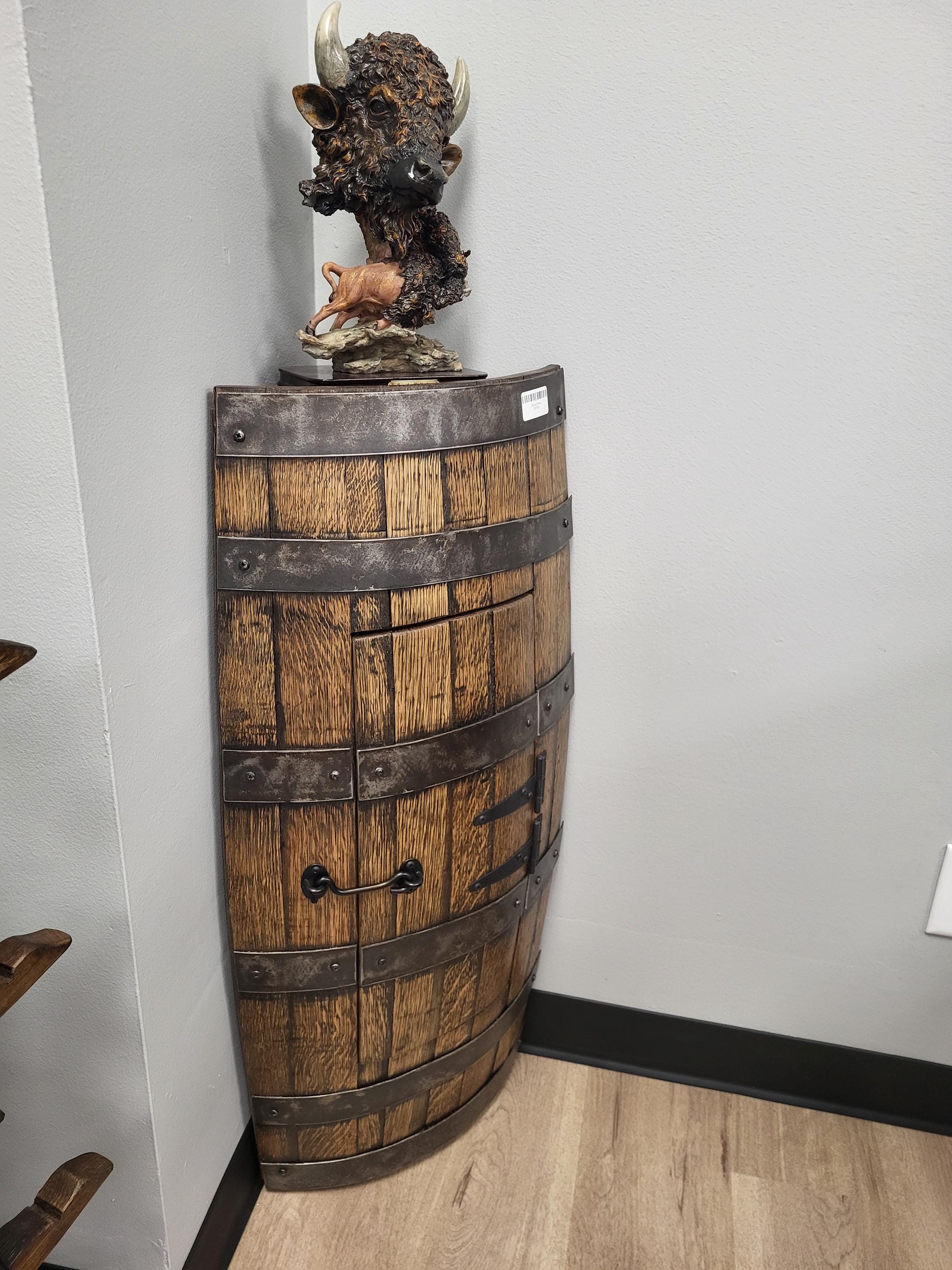 Corner Barrel Cabinet-quarter Barrel-whiskey Barrel-bar Storage - Etsy