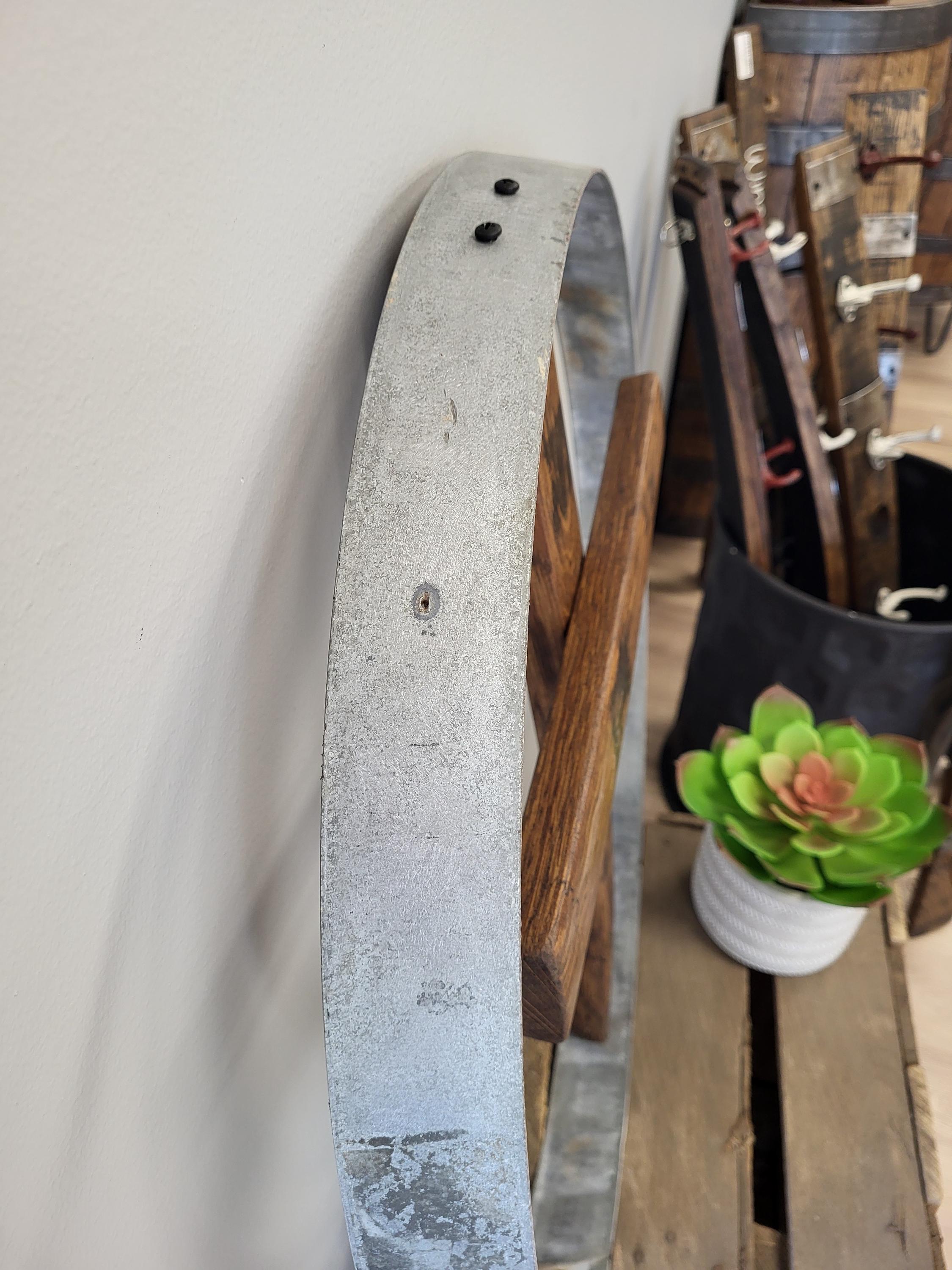 Cross in Whiskey Barrel Hoop-handmade-rustic-repurposed-bourbon Barrel ...