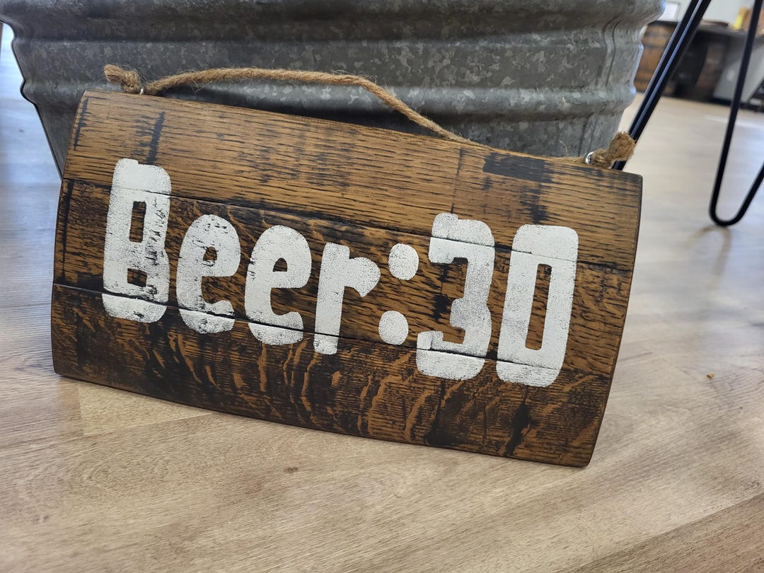 Beer:30 Sign-whiskey Barrel Stave-repurposed Wood-wall Hanging-bar ...