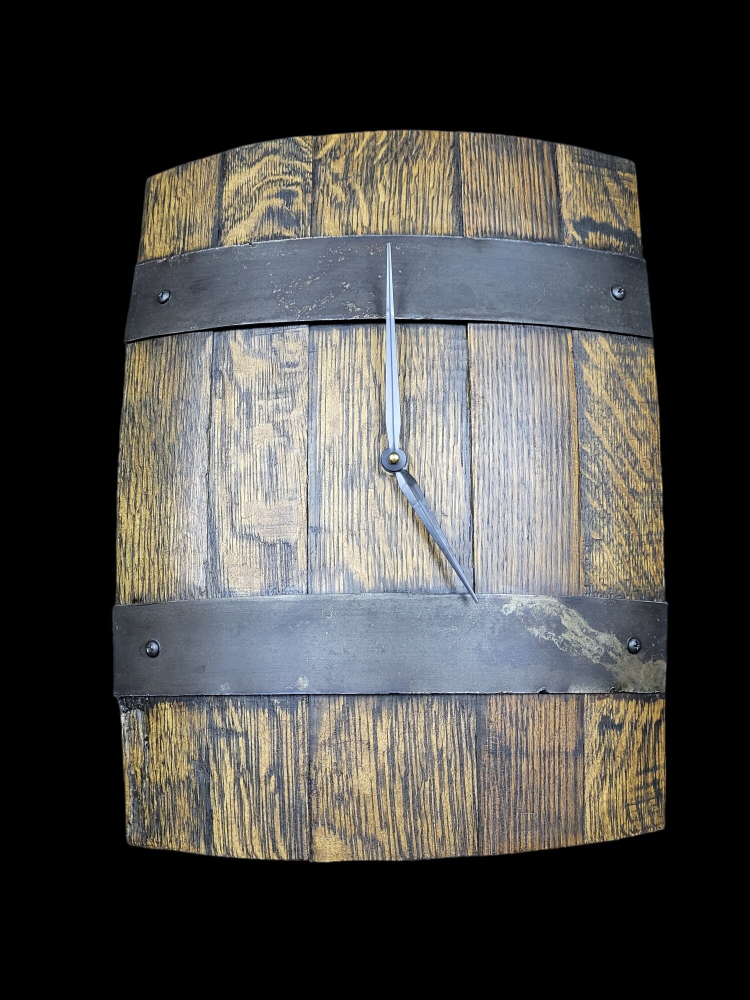 Whiskey Barrel Stave Clock-wooden Wall Clock-repurposed Wood ...