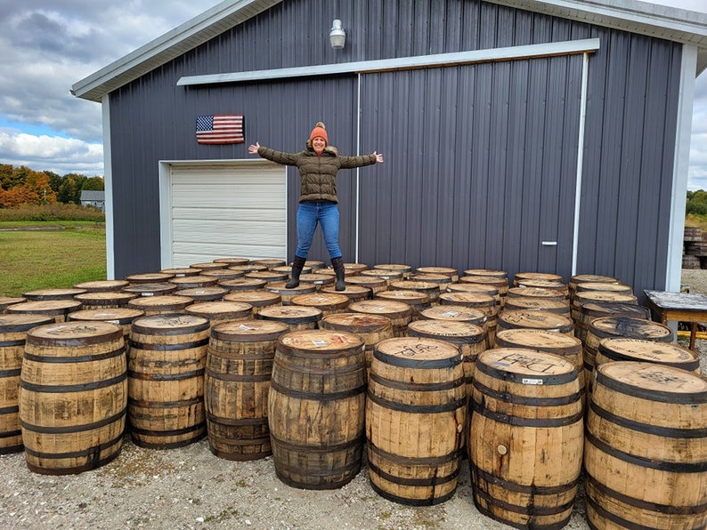 Whiskey Barrel Cabinet- Bar- Half Barrel- With Doors-repurposed Wood - Etsy