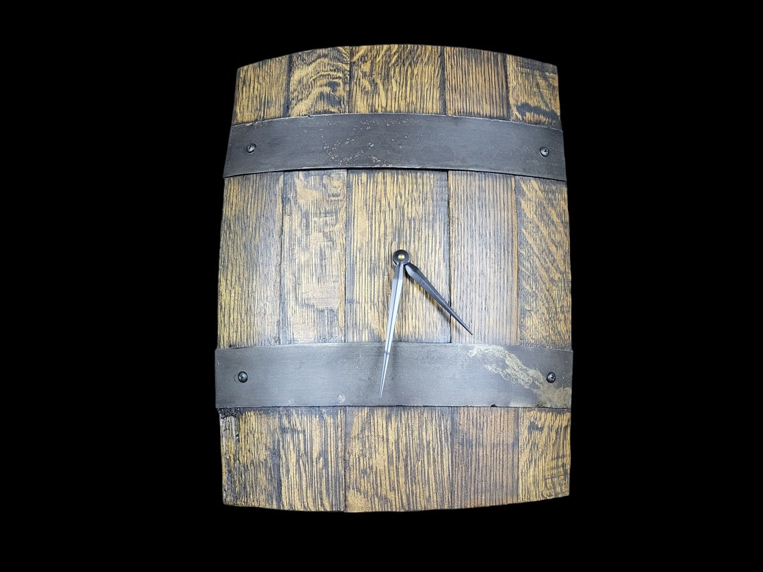 Whiskey Barrel Stave Clock-wooden Wall Clock-repurposed Wood ...