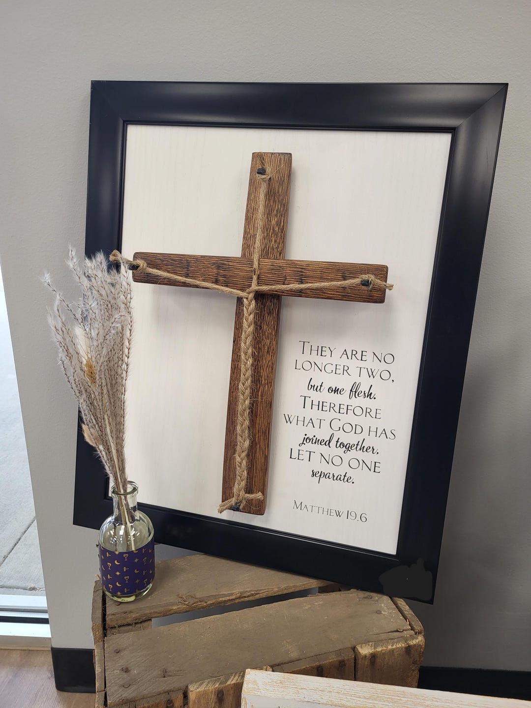 Framed Cross-whiskey Barrel-memorial Cross-wedding Unity Cross - Etsy