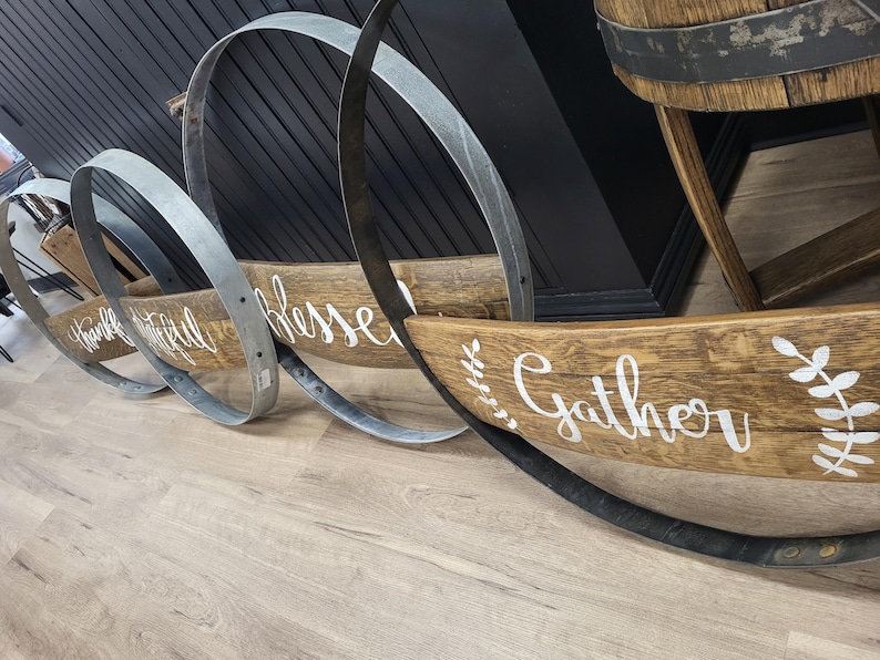 Barrel Hoop Signs-wine Barrel-rustic-repurposed Wood-wall Art - Etsy