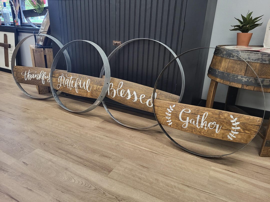 Barrel Hoop Signs-wine Barrel-rustic-repurposed Wood-wall Art - Etsy
