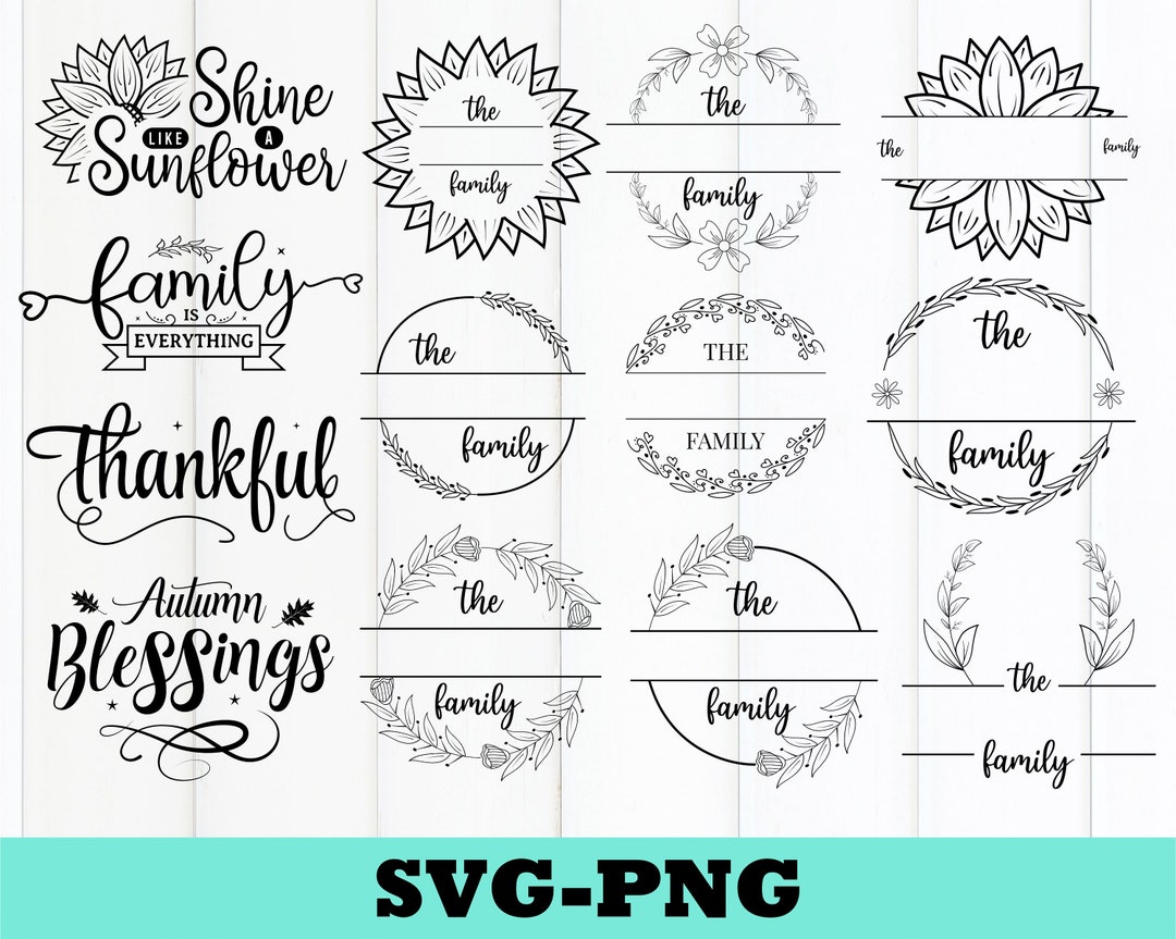 Family Monogram Svg, Monogram Bundle, Split Monogram Svg, Family Svg ...