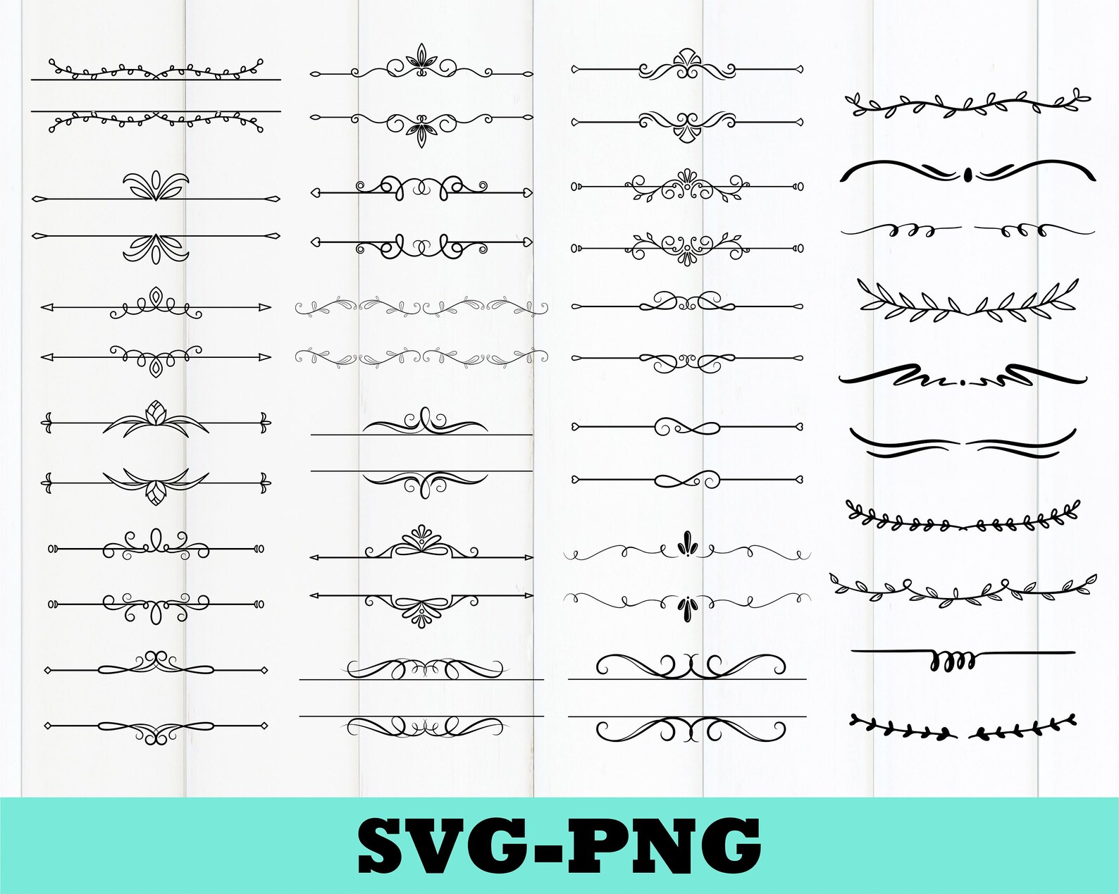 Split Floral Border Svg Bundle, Border Svg, Floral Svg, Wedding Border ...