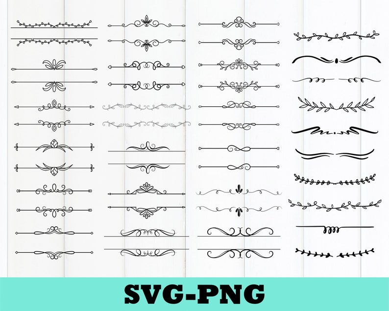 Split Floral Border Svg Bundle, Border Svg, Floral Svg, Wedding Border ...