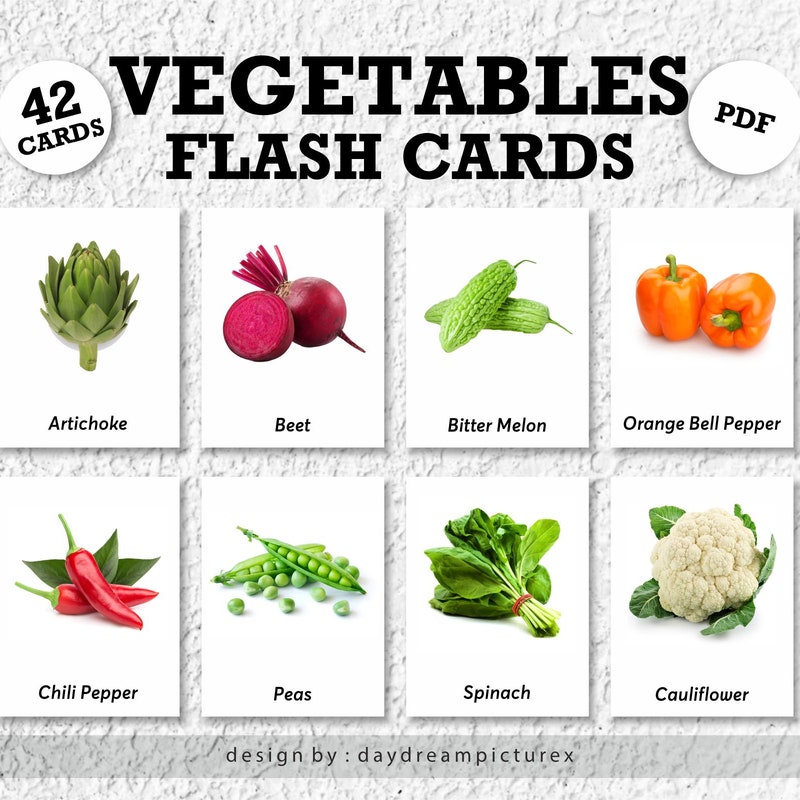 Vegetable Cards - Etsy