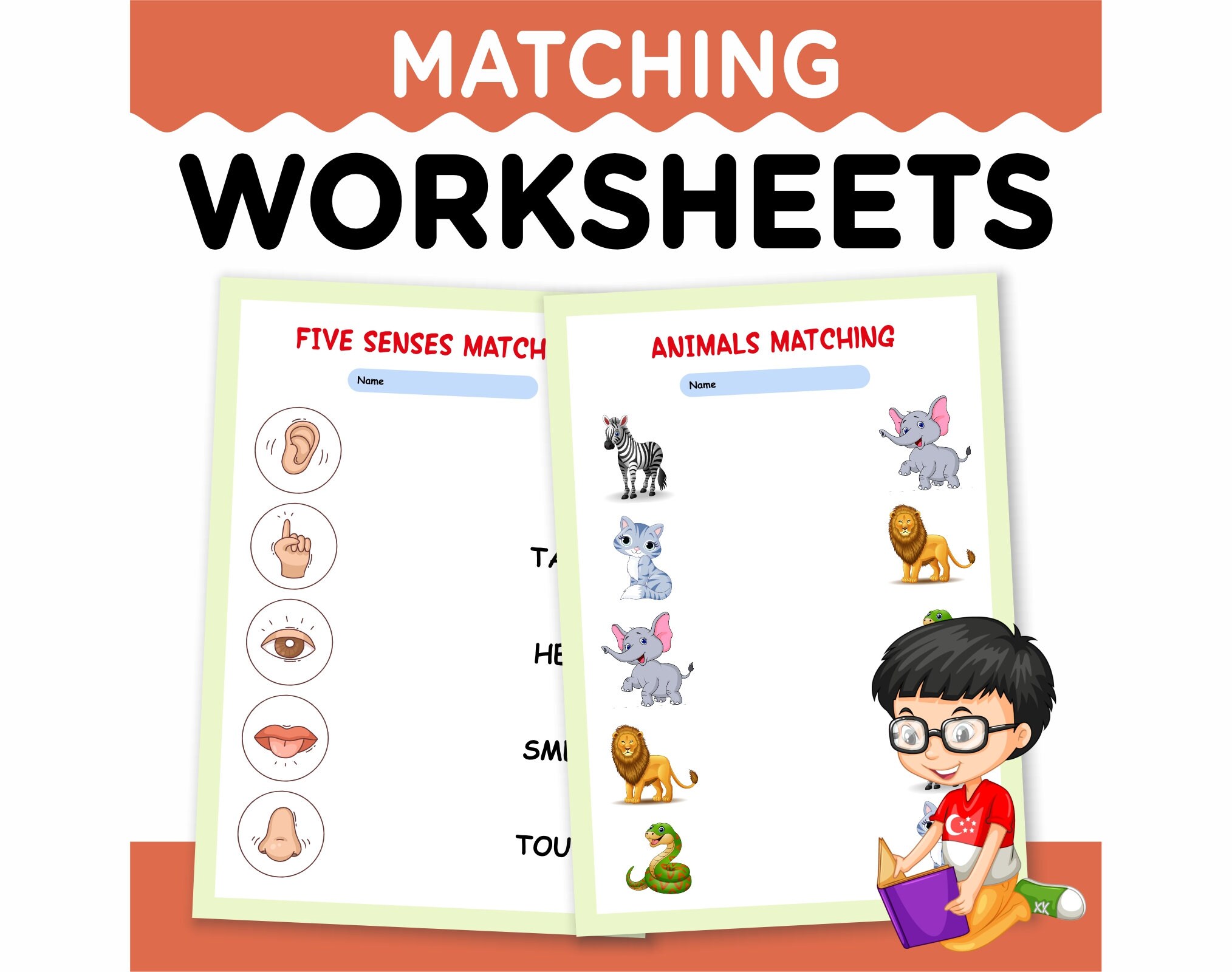 Matching Worksheet, Worksheet for Kids, Printable Matching Worksheets ...