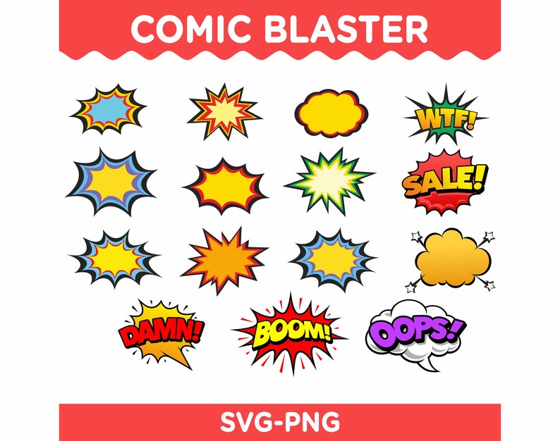 Comic Blaster Svg, Comic Svg, Cartoon Comic Svg, Comic Text Svg - Etsy