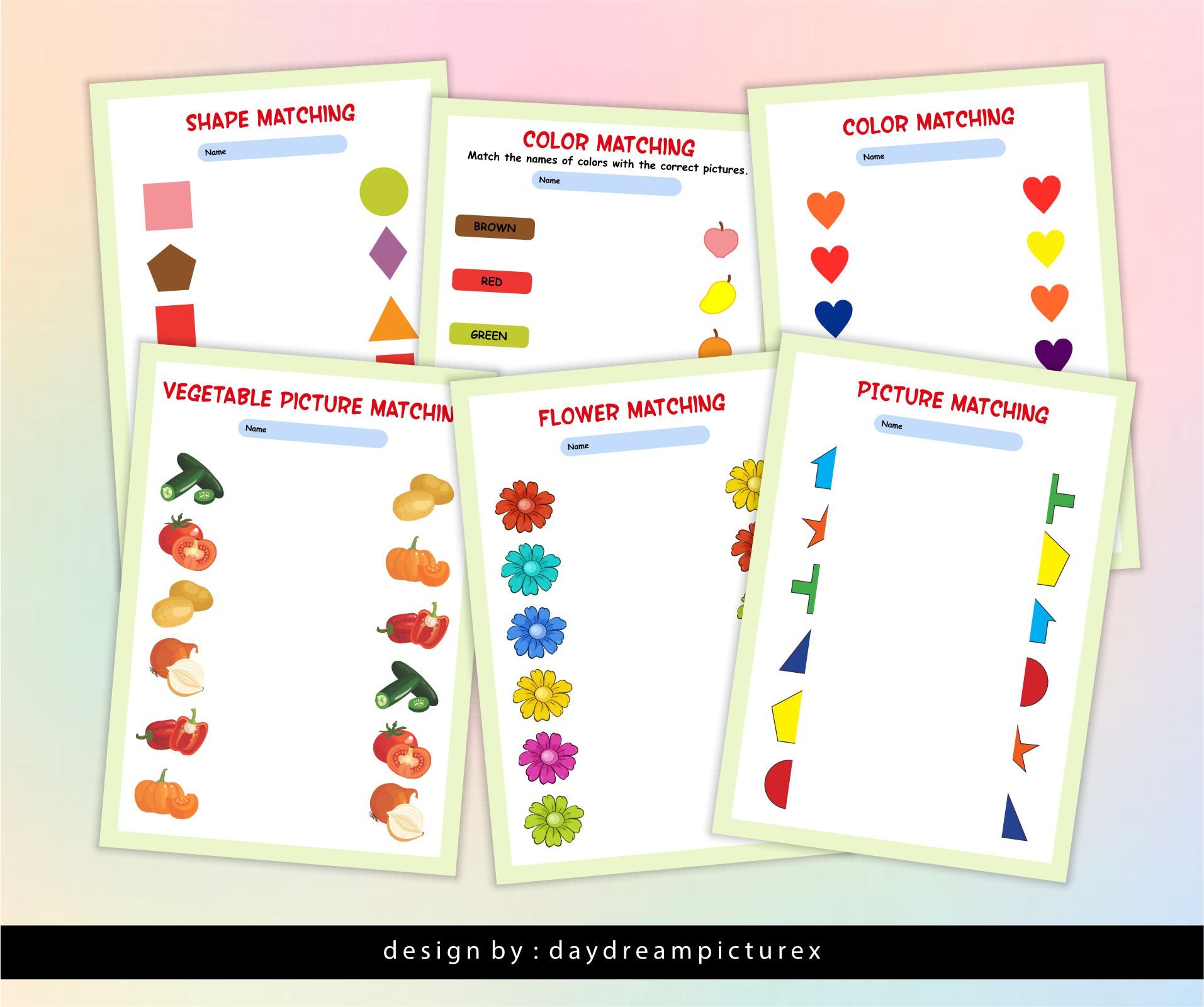 Matching Worksheet, Worksheet for Kids, Printable Matching Worksheets ...