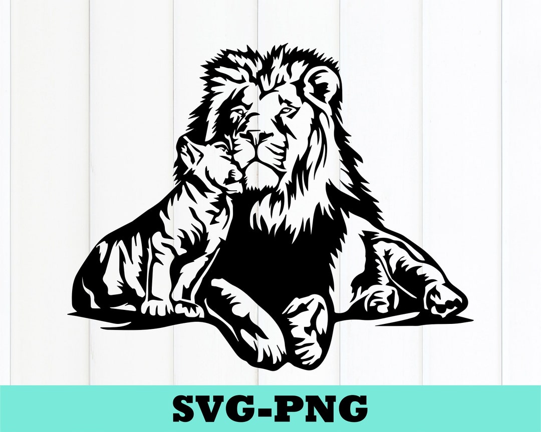 Lion and Cub SVG, Animal Svg, Lion Svg - Etsy