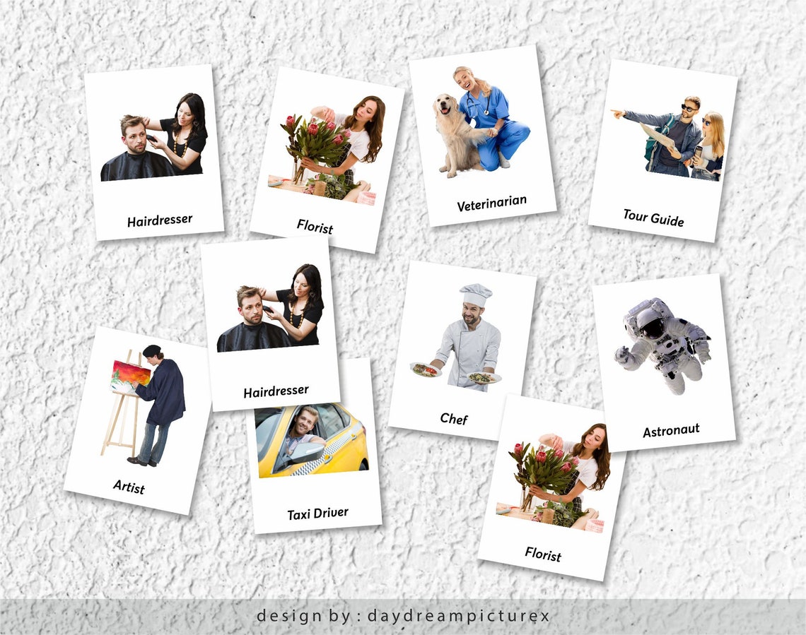 36 PROFESSIONS Montessori Flashcards, PROFESSIONS Flash Cards, PDF ...