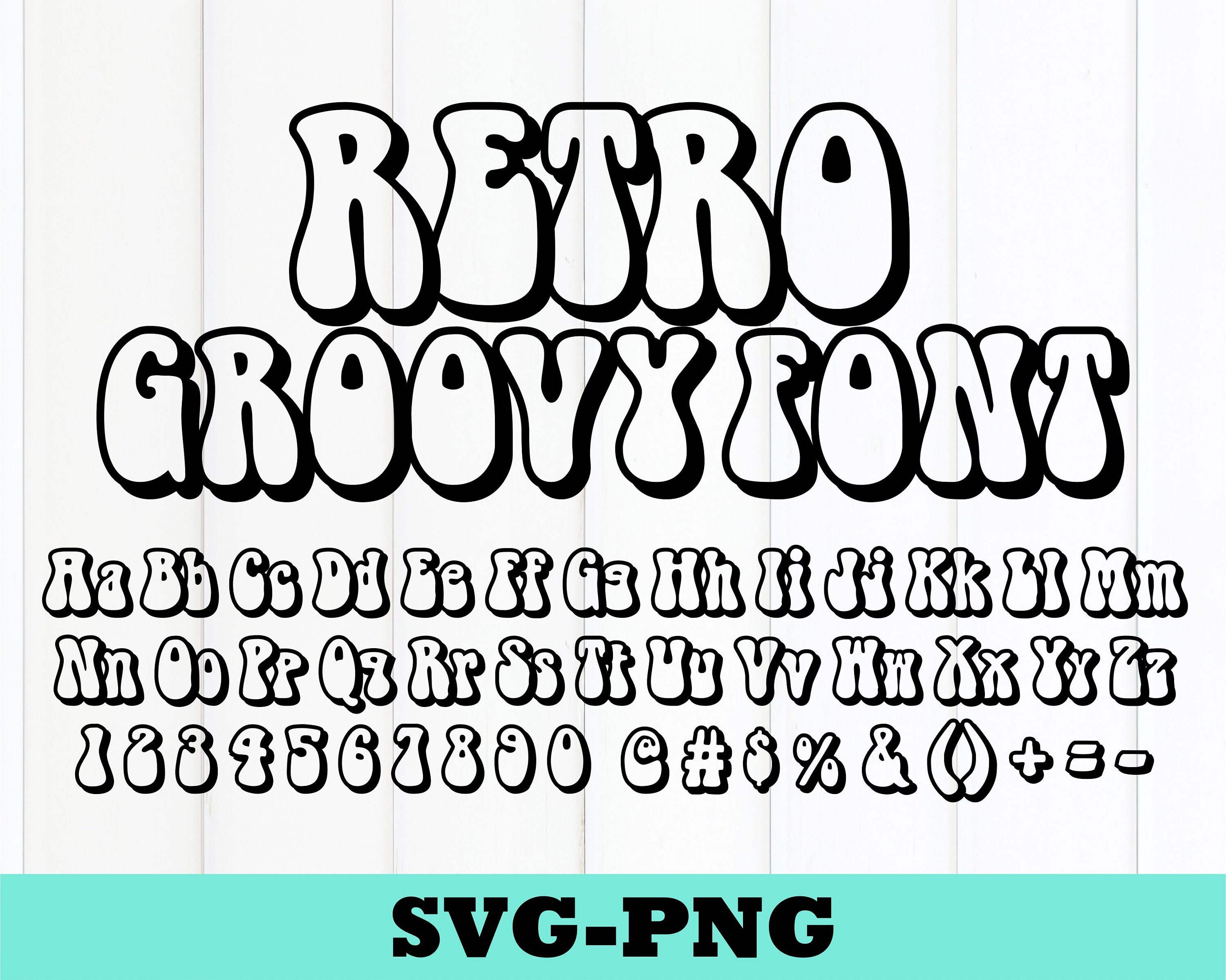 Retro Groovy Outline Font, SVG, Fonts Procreate, Fonts Cricut, Fonts ...